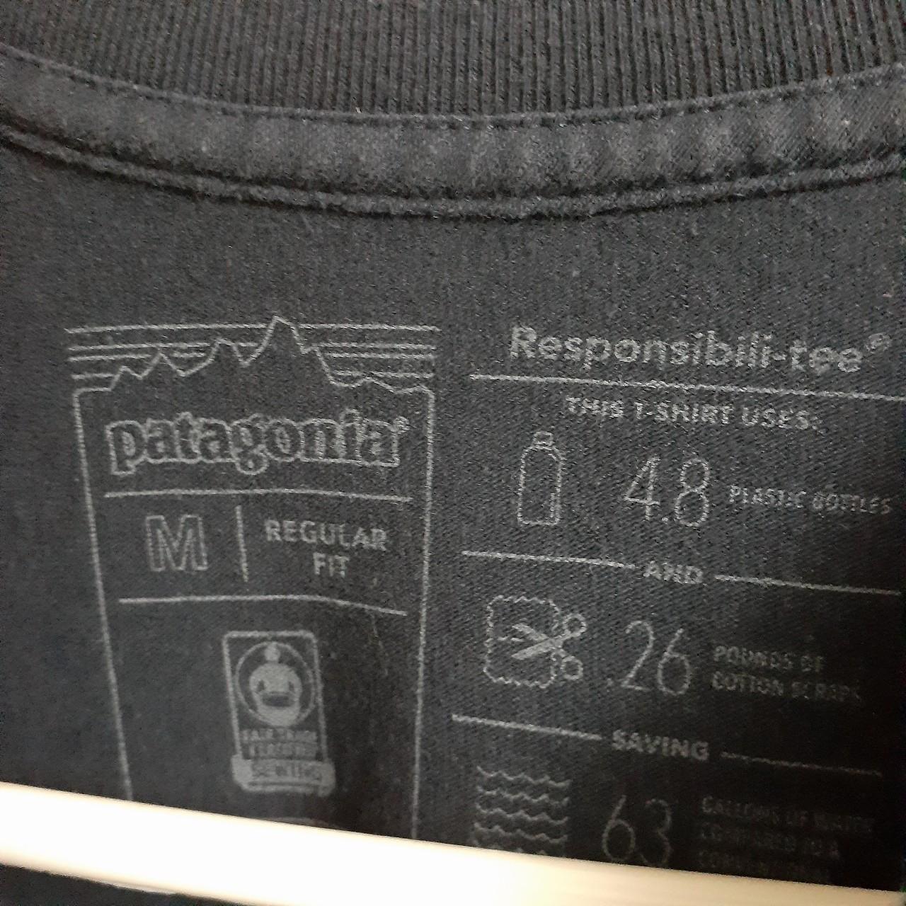 Patagonia Brand Long Sleeve T-Shirt Navy blue with... - Depop