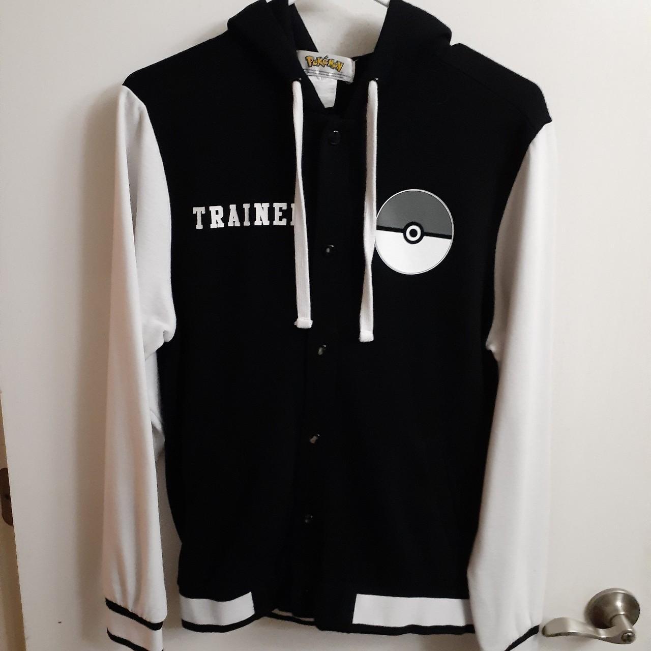 Pokemon Trainer Jacket Black and white in color... - Depop