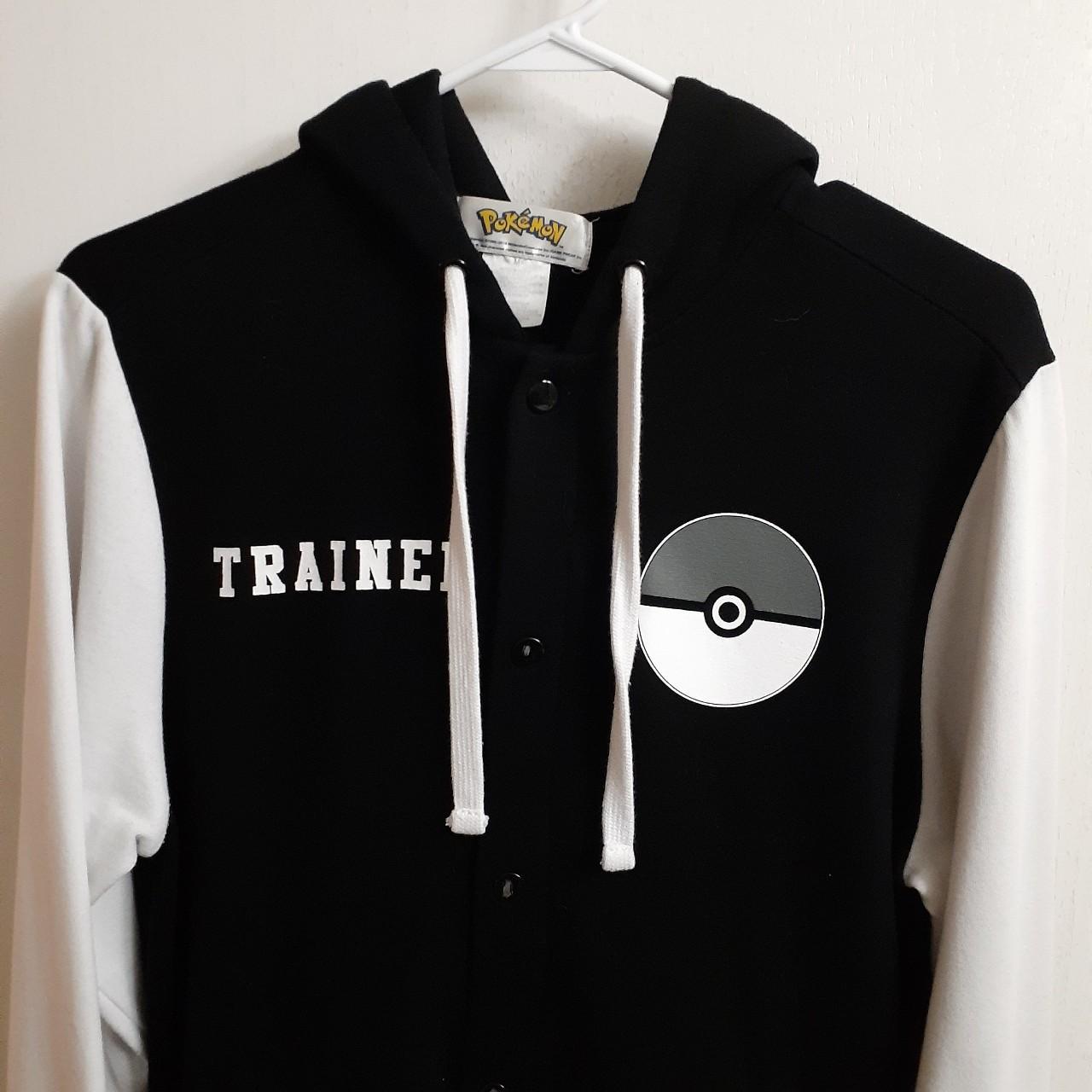 Pokemon Trainer Jacket Black and white in color... - Depop