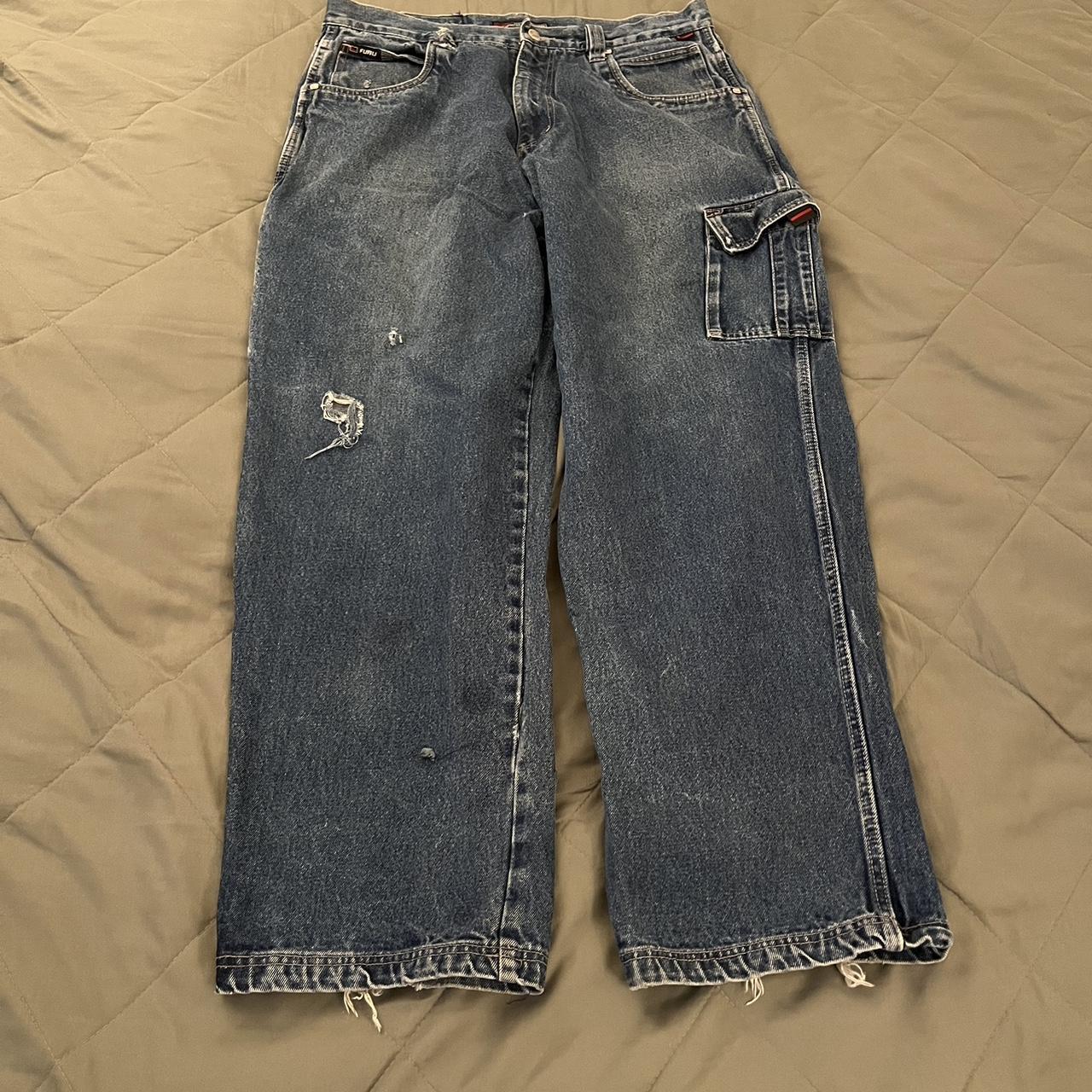 Vintage Fubu wide leg baggy jeans Preowned comes in... - Depop