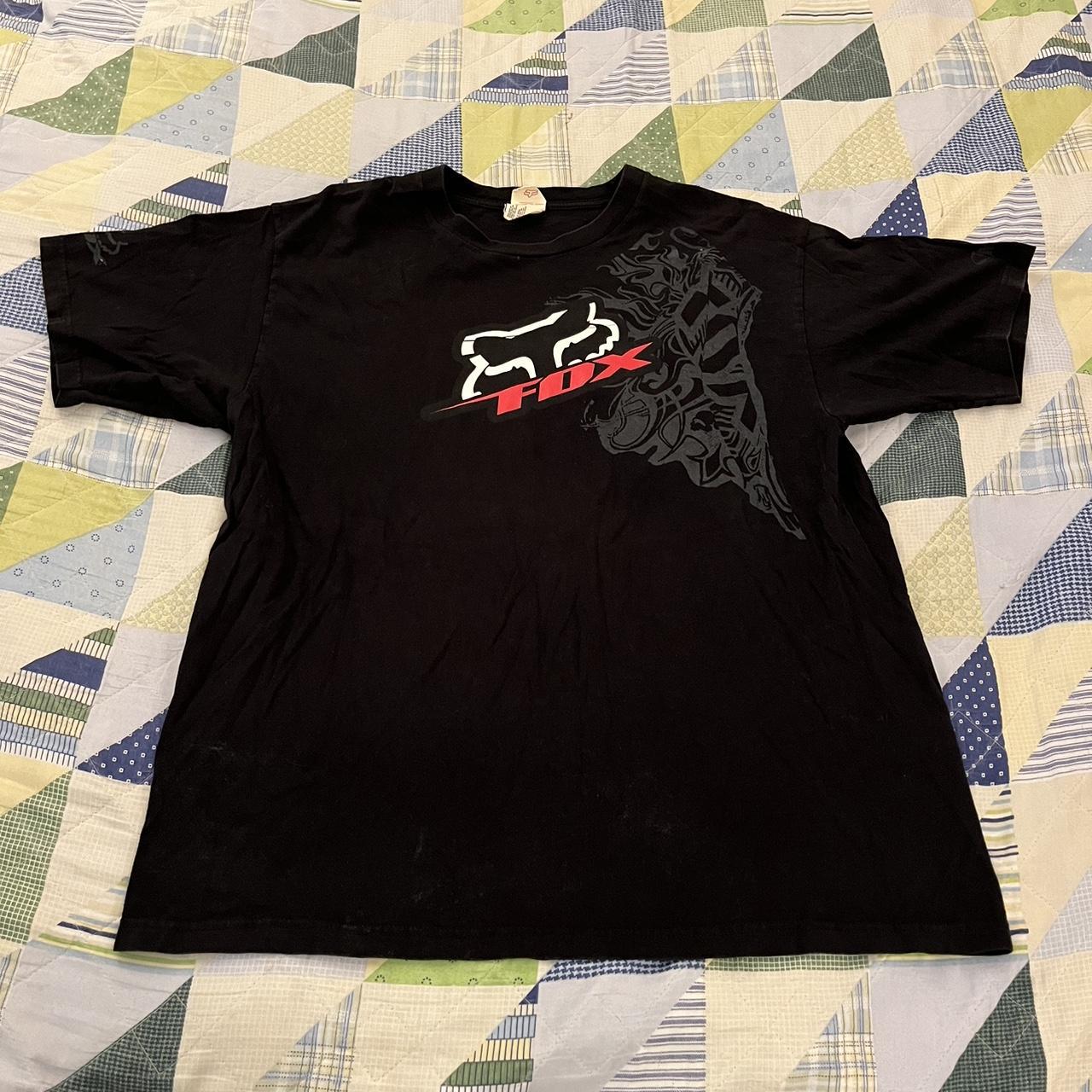 Y2K Fox grunge cyber punk style shirt Preowned... - Depop