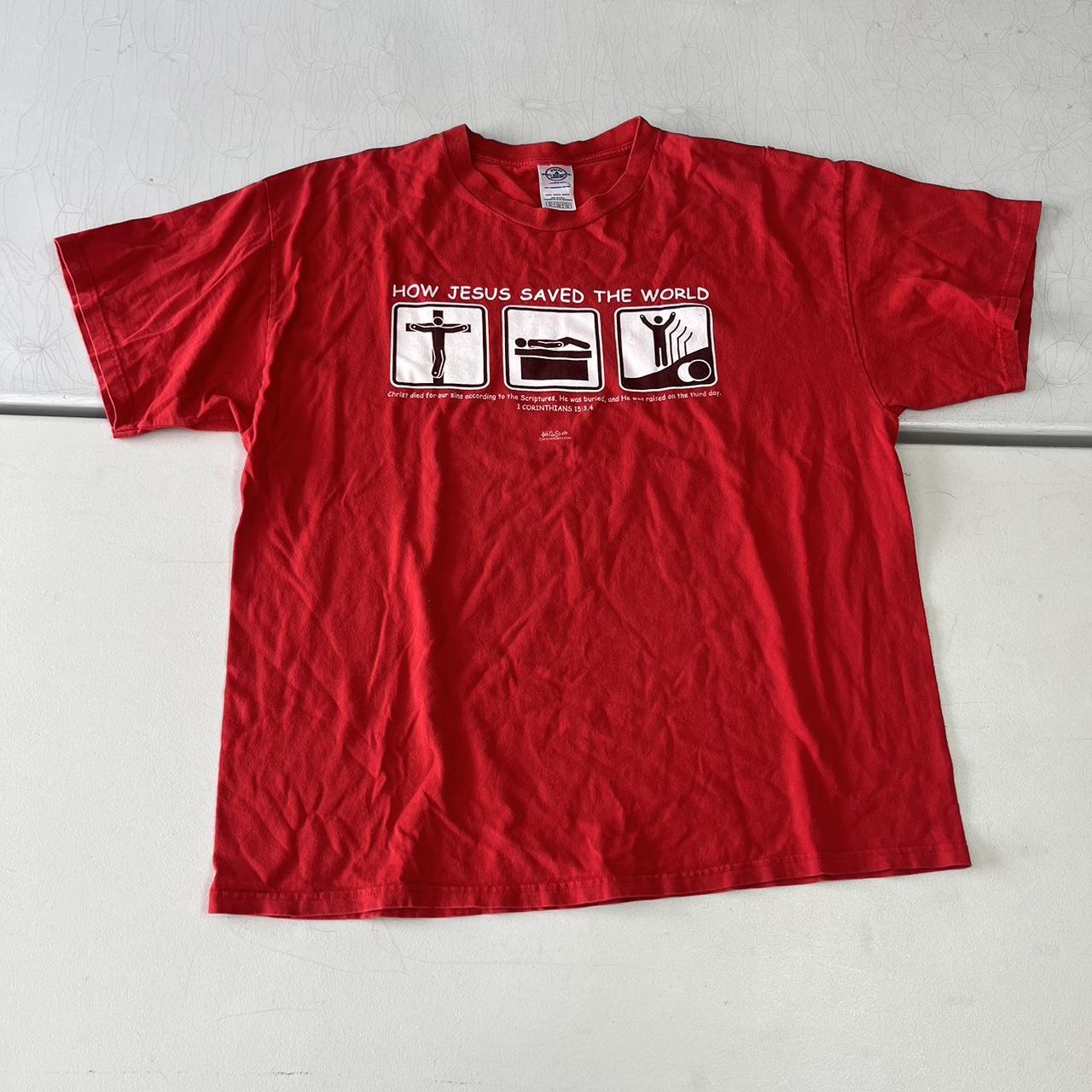 Y2K Jesus shirt Preowned comes in good condition... - Depop