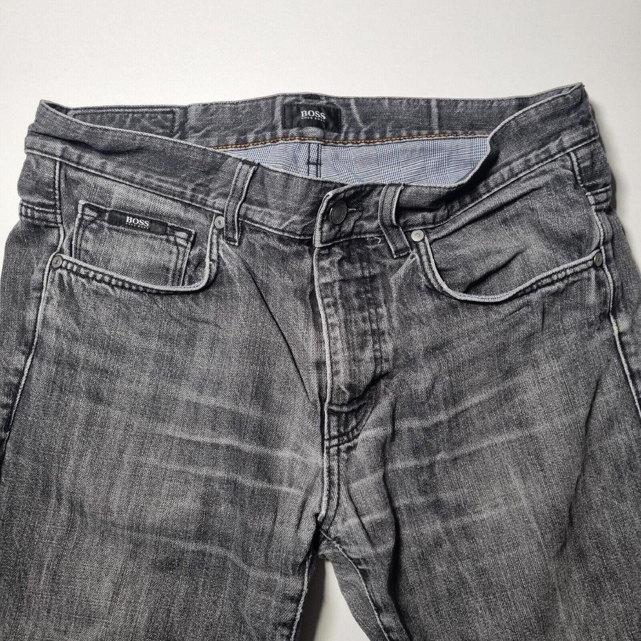 Hugo Boss Mens Grey Denim Jeans Trousers W33 L32 Zip... - Depop