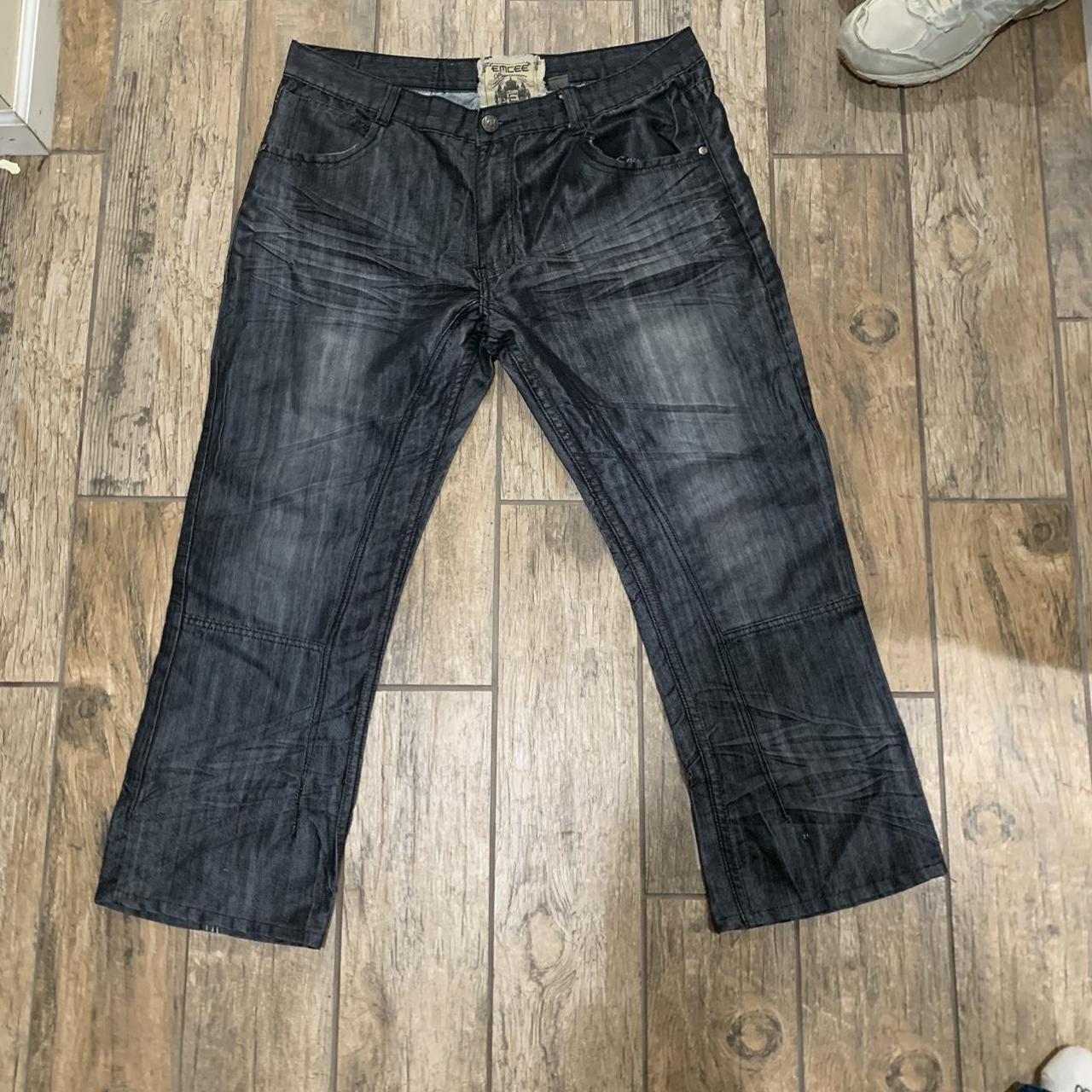 BLACK FADED JEANS FROM EMCEE. these things are a... - Depop