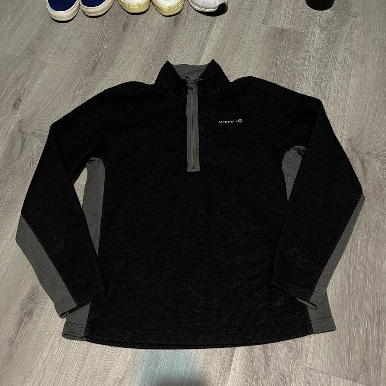 Black and grey Merrell quarter zip fleece #fleecelove - Depop
