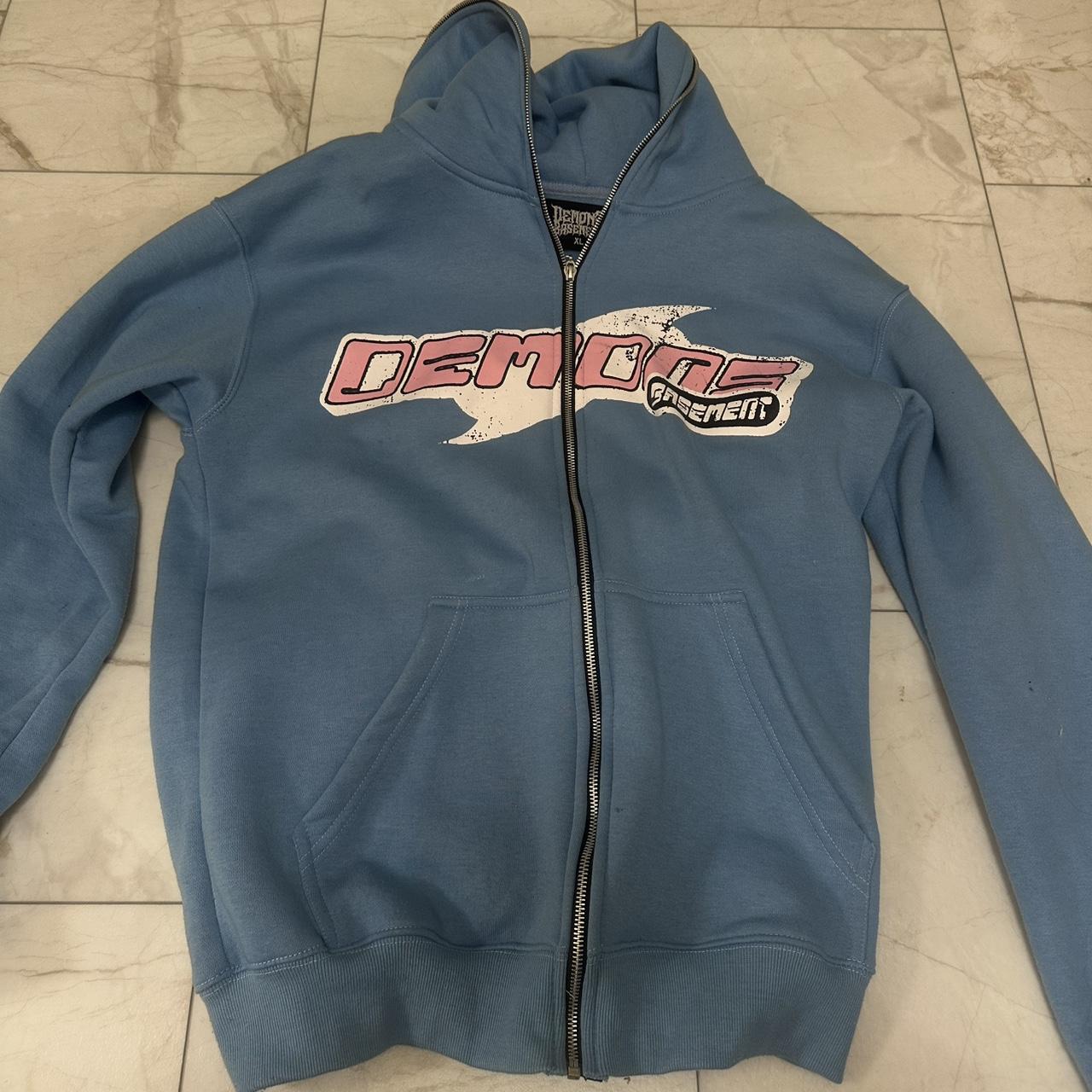 DEMONS BASEMENT light blue and pink anime full zip.... - Depop