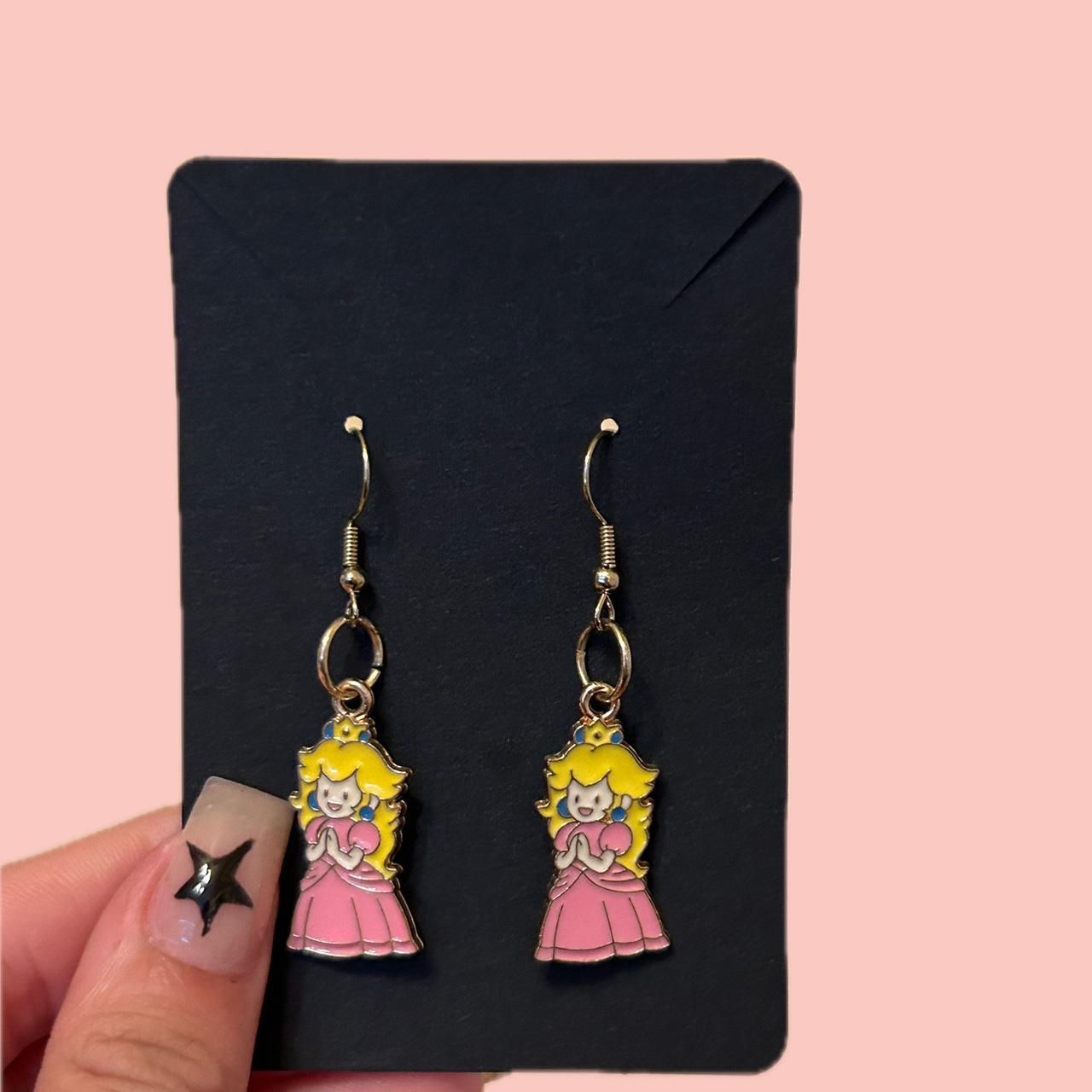 Handmade Princess Peach Earrings - Depop