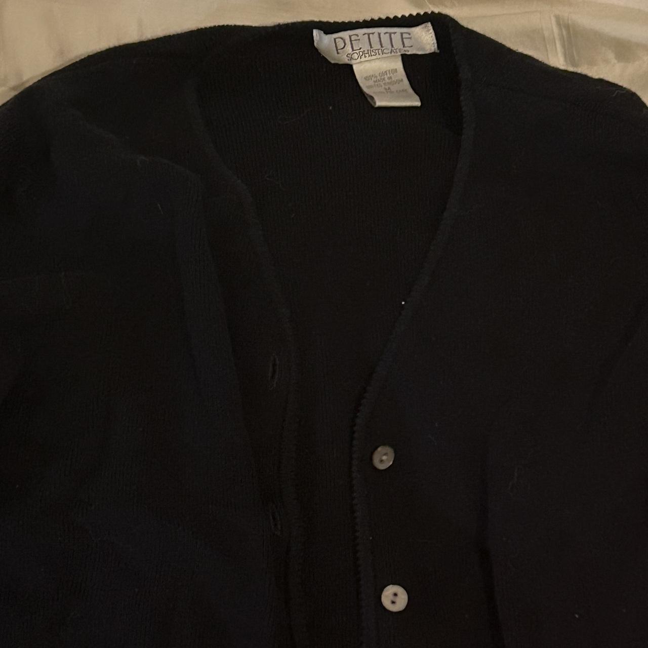 Navy blue button up sweater. Women’s size medium.... - Depop