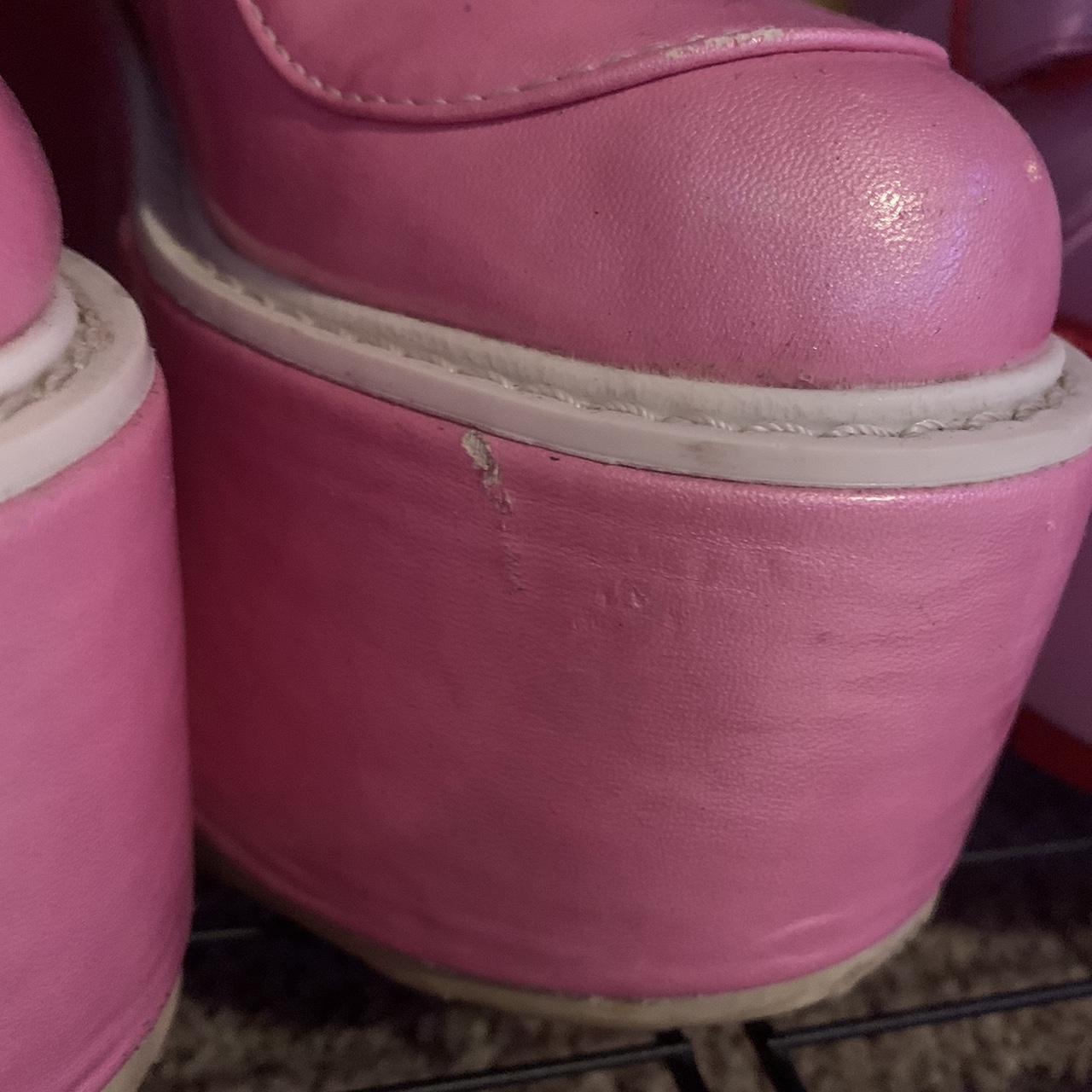 Authentic Demonia pink heel buckle straps platform... - Depop