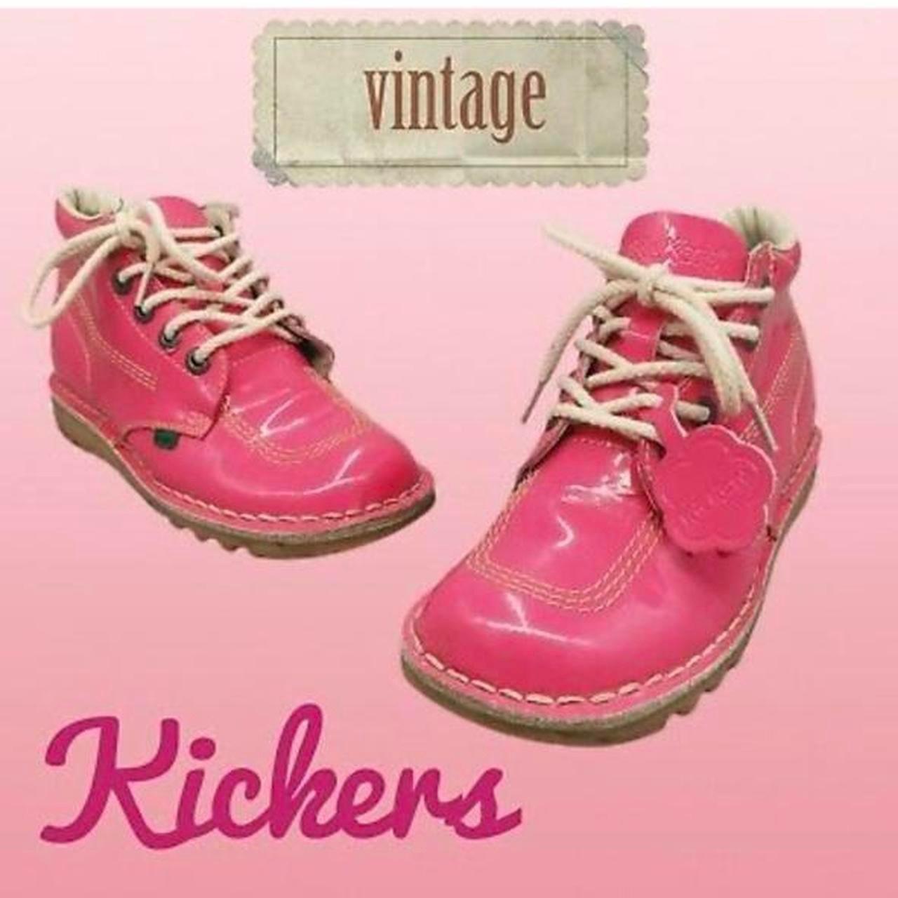 Adorable Vintage Hot Pink Patent Kickers Boots -... - Depop