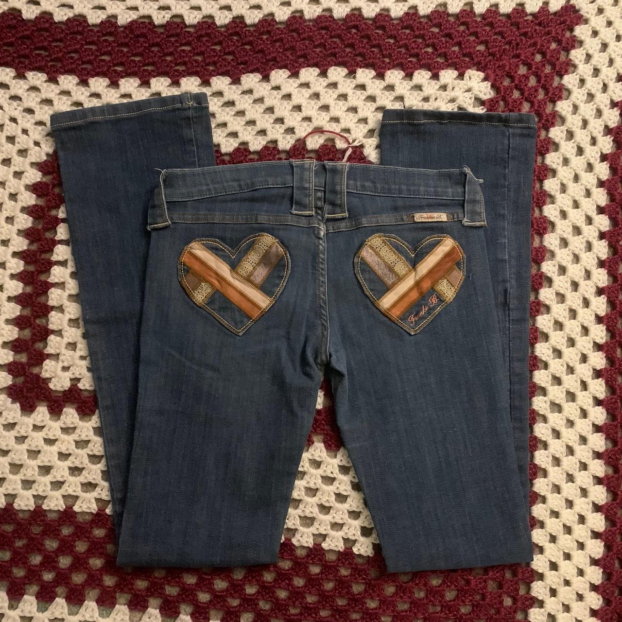 Frankie B Vintage Y2k Low Rise Heart Patch Pocket... | Depop