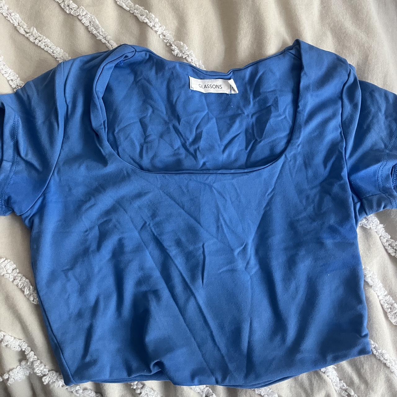 blue glassons crop top - Depop