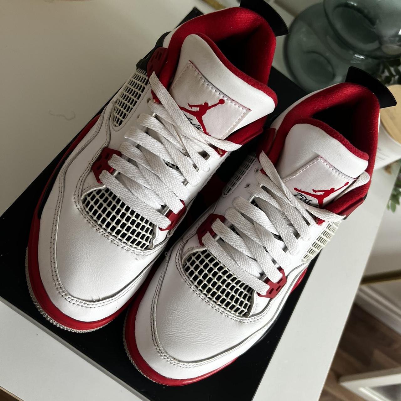 Air Jordan 4 Retro Fire Red with Box UK 5 Worn a... - Depop