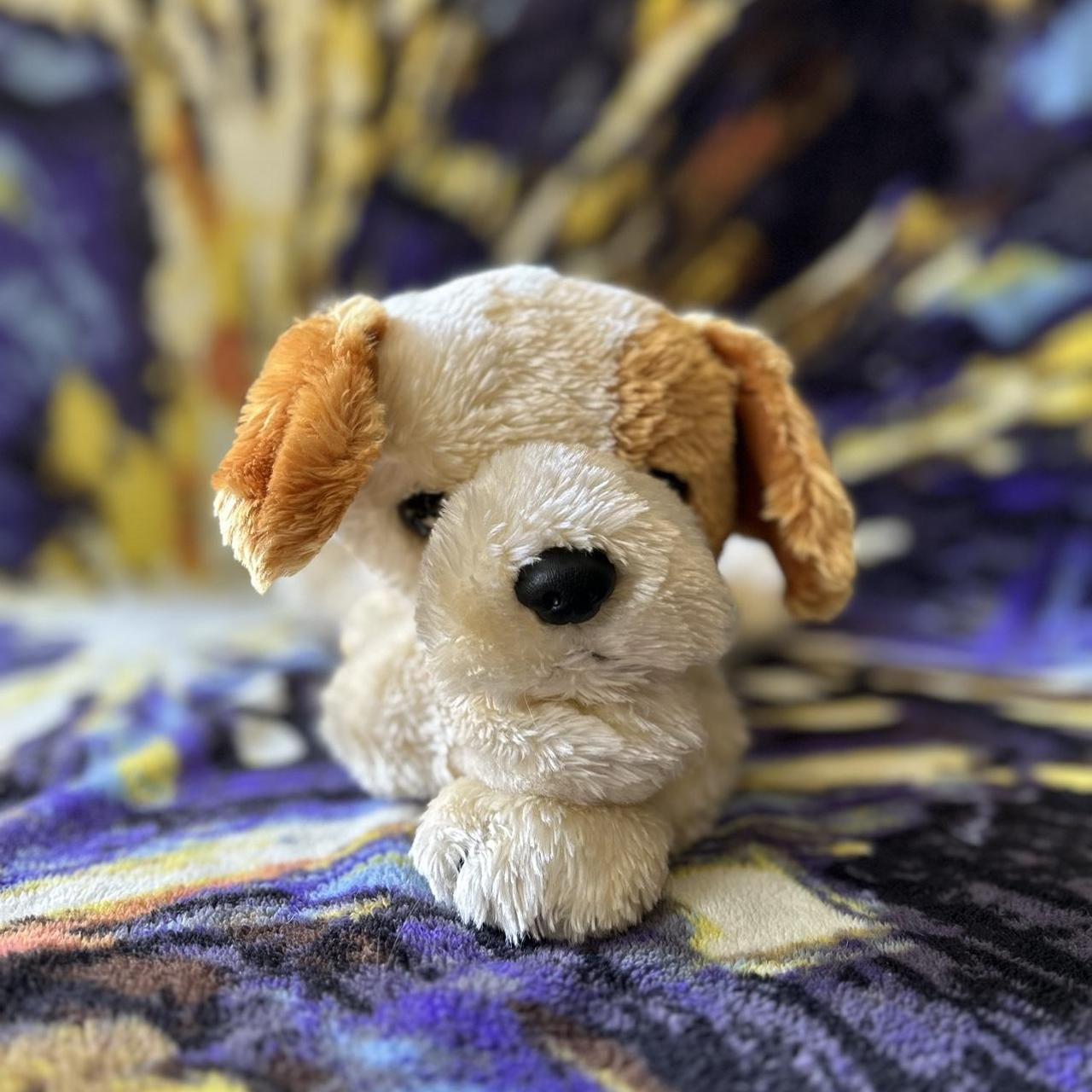 Early 2000s Ty Brand Tan and Beige Beanie Buddy Dog.... - Depop