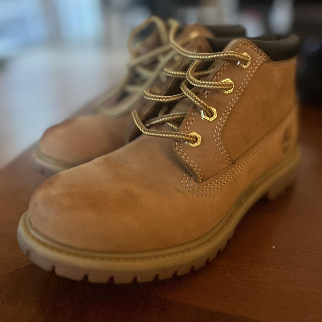 Tan Timberland boots. Only worn 1x - Depop