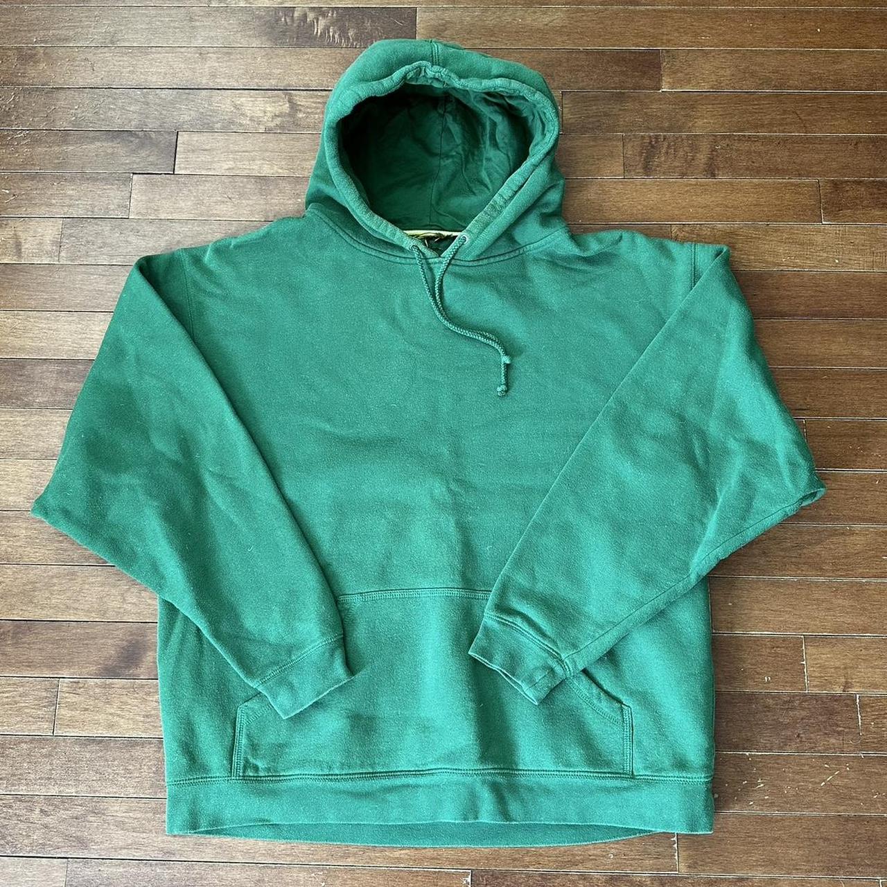 Essential faded green hoodie size L Condition in... - Depop