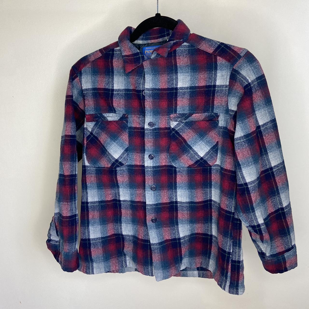 Small Pendleton flannel Red Grey and blue Fits like... - Depop