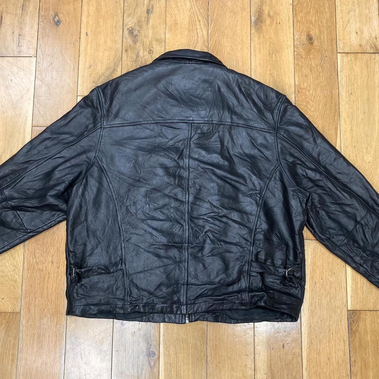 Vintage M.Julian Black Leather Bomber Jacket Black... - Depop