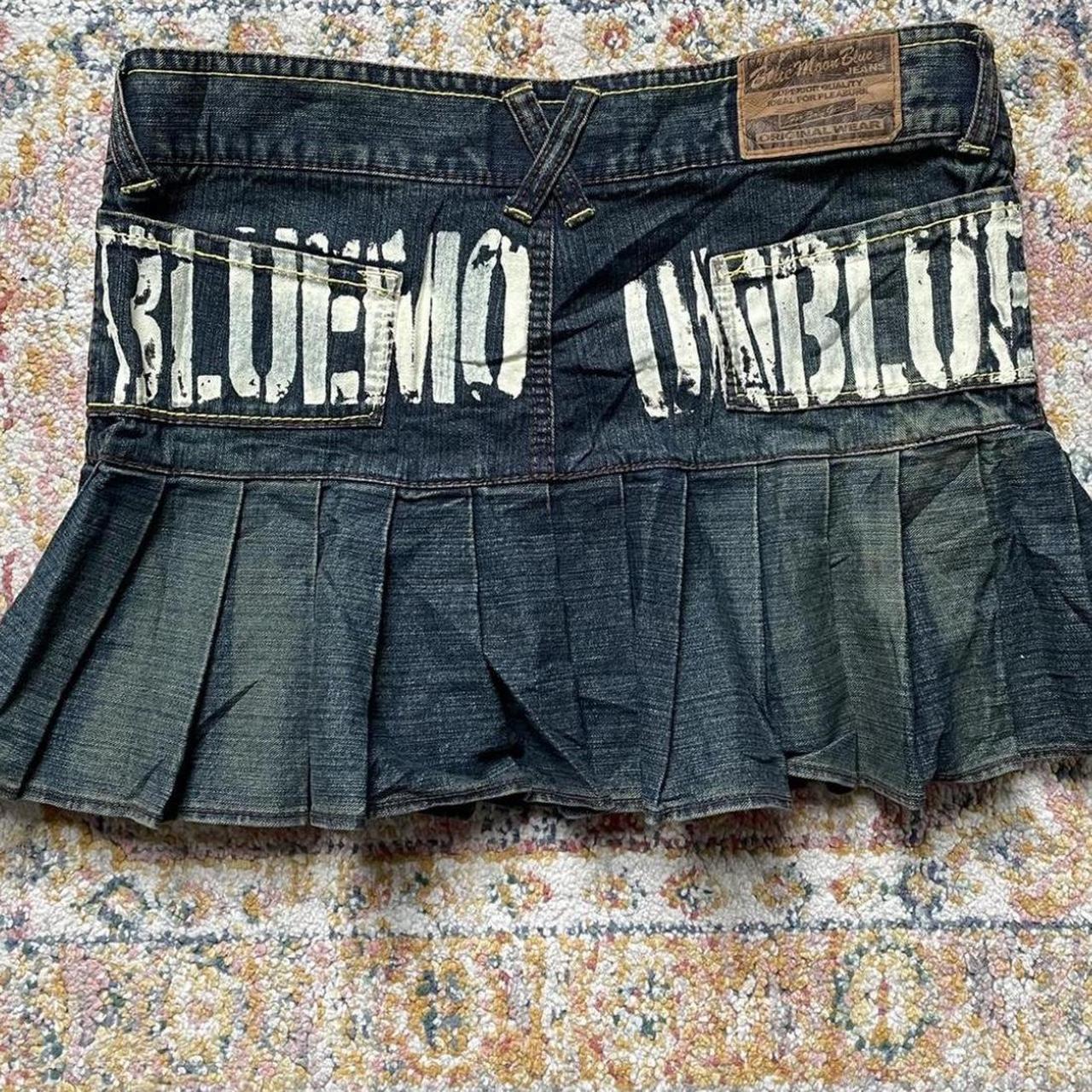Insane micro mini rara pleated denim skirt 90s y2k... - Depop