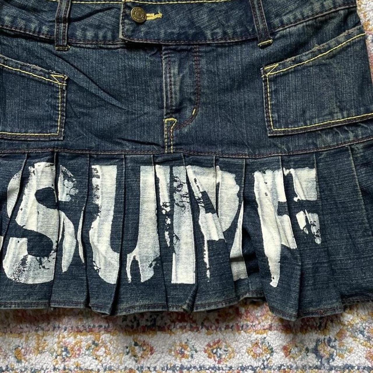 Insane micro mini rara pleated denim skirt 90s y2k... - Depop