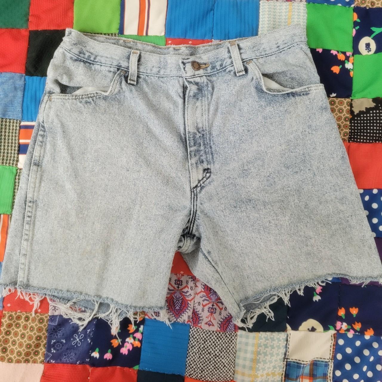 rustler Light wash distressed denim shorts with... | Depop