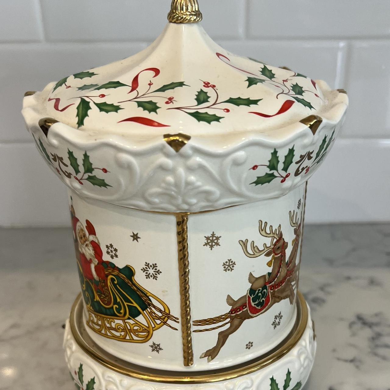 Vintage Lenox Holiday Christmas Musical Music Box... | Depop
