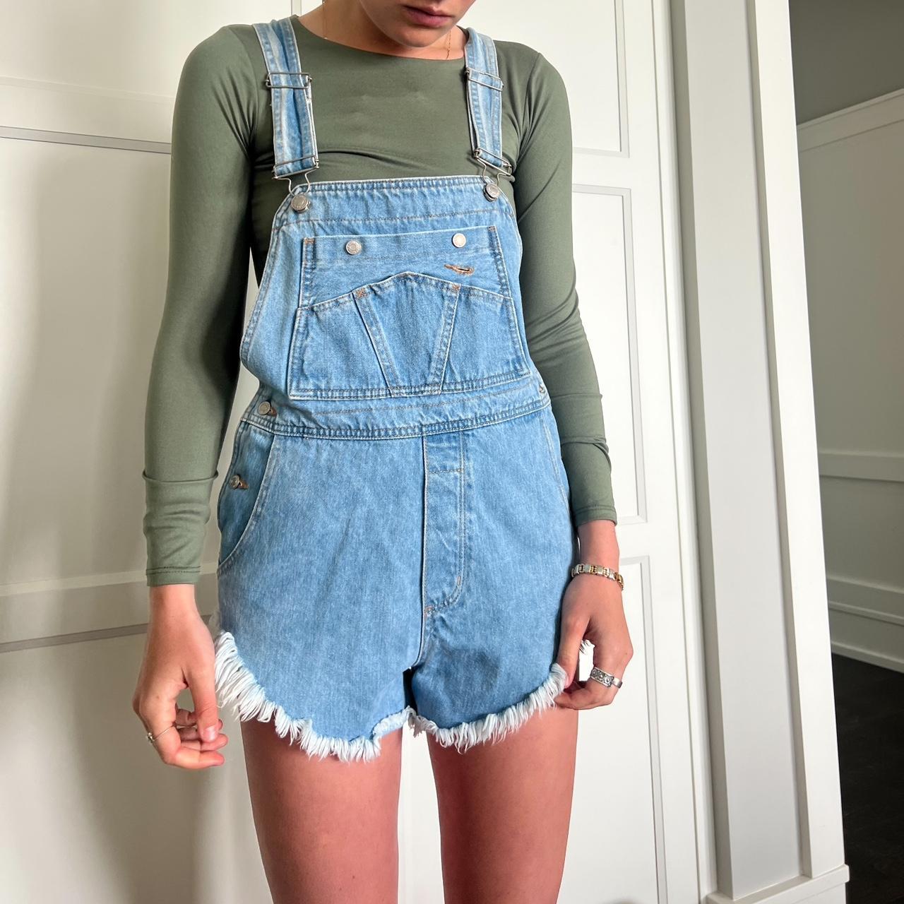 the laundry room (revolve) jean short overalls - Depop