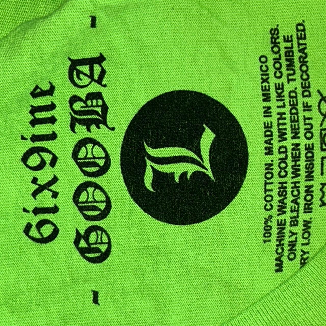 GOOBA Green Shark Teeth Print RAINBOW BACK T-SHIRT... - Depop