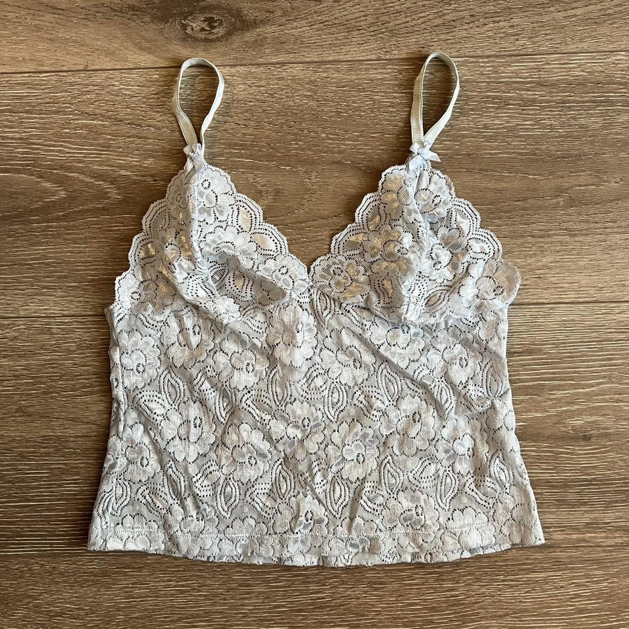 Baby Blue Lace Camisole Cute bow details... | Depop