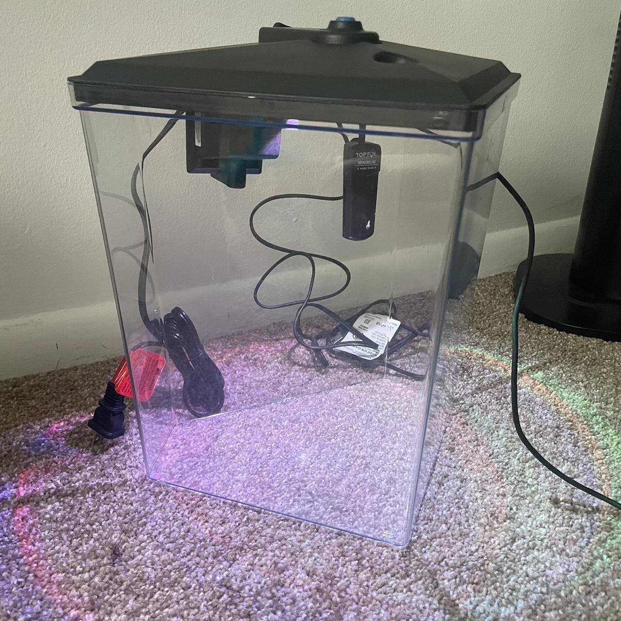 2.5 Gallon Fish Tank w/ Power Filter & LED Lighting... - Depop