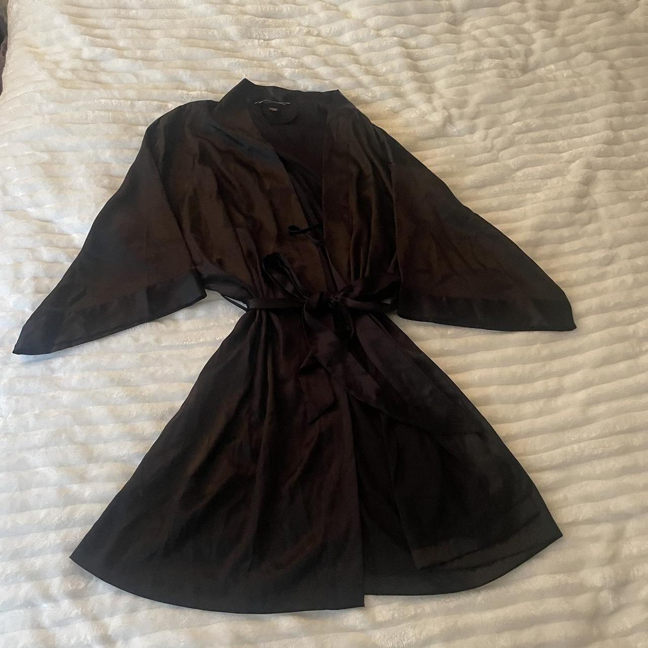 Black Silk Victoria’s Secret Robe lingerie size... - Depop