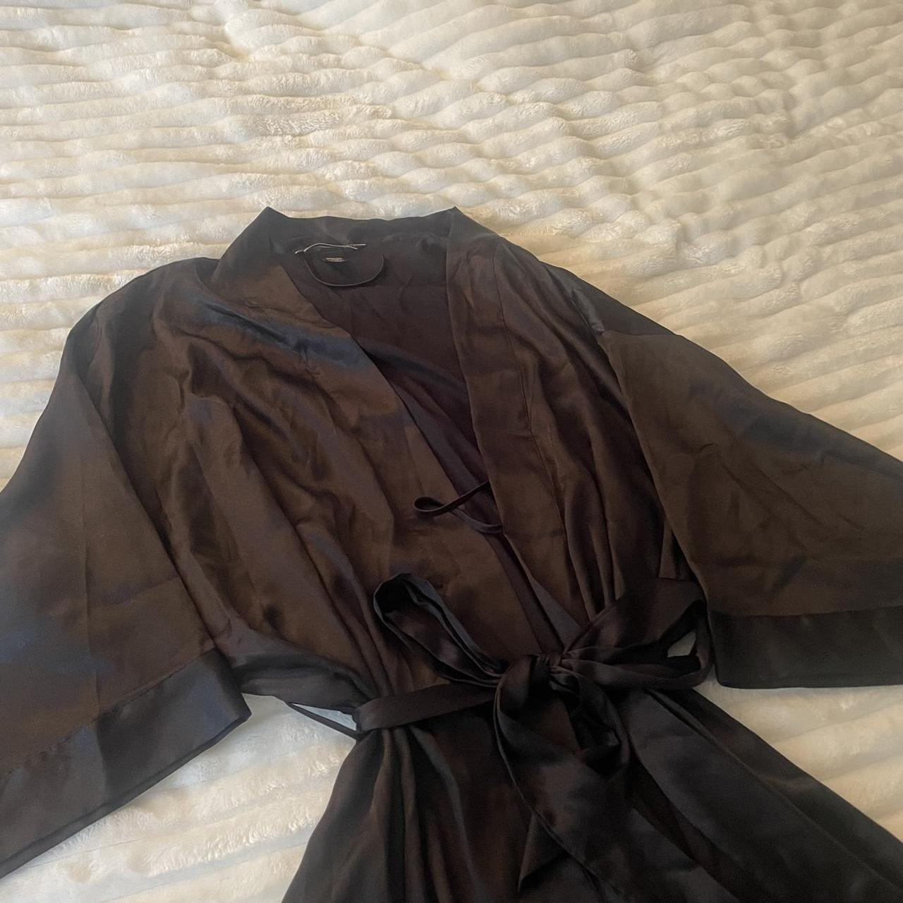 Black Silk Victoria’s Secret Robe lingerie size... - Depop
