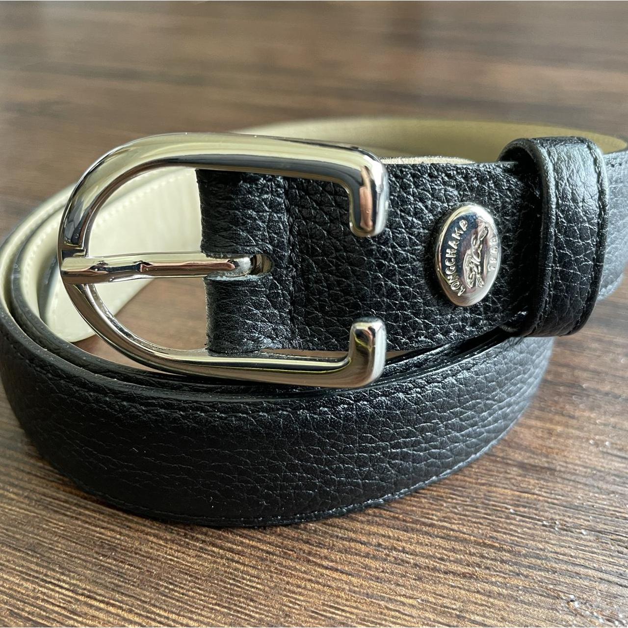 Longchamp Women's Black Belt | Depop