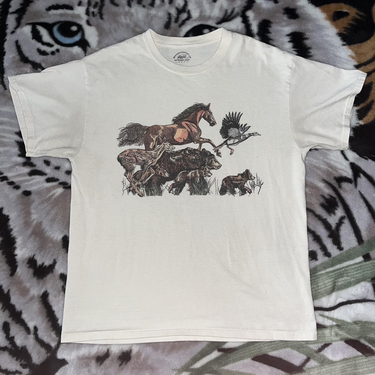 Bear Hug Animals running tee #animals #artwork - Depop