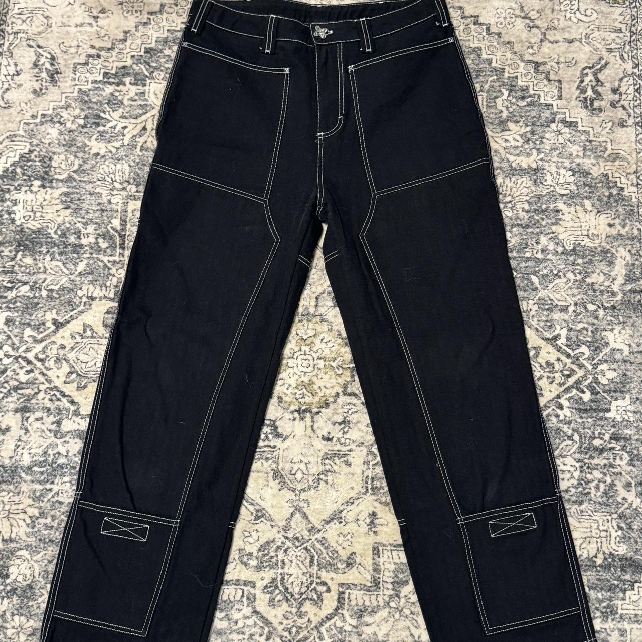 Liquid Lagoon Black Double Knee Multiple Pocket... - Depop