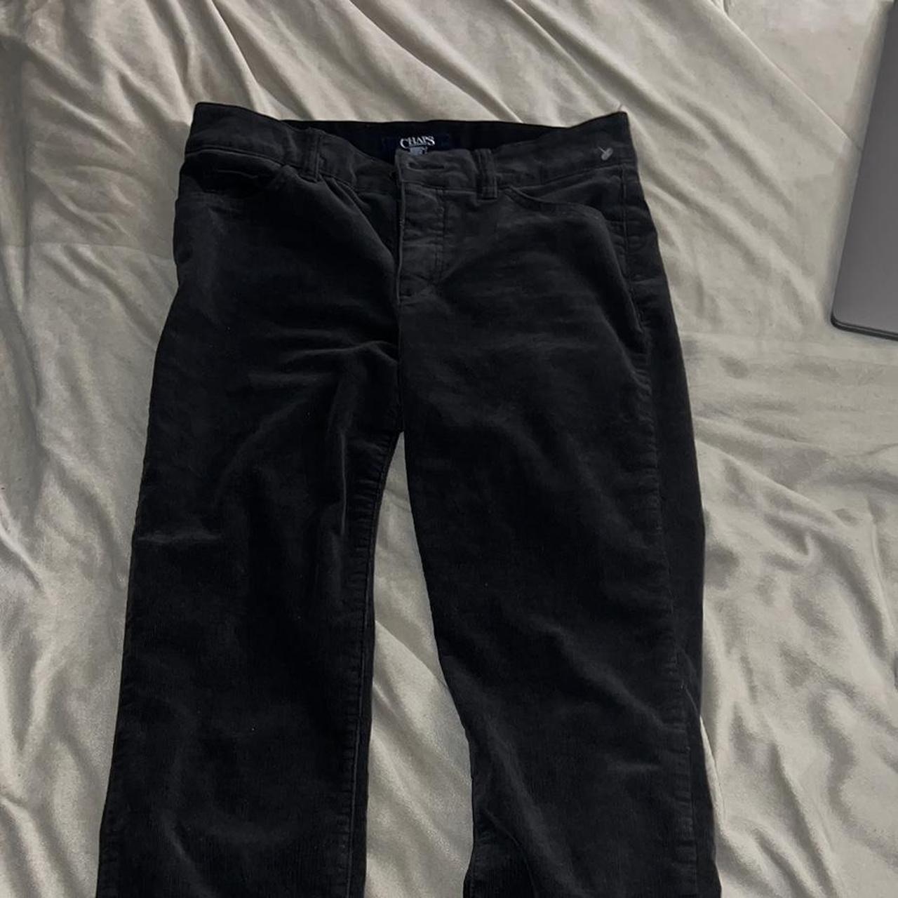 grey straight leg corduroy pants size:... - Depop