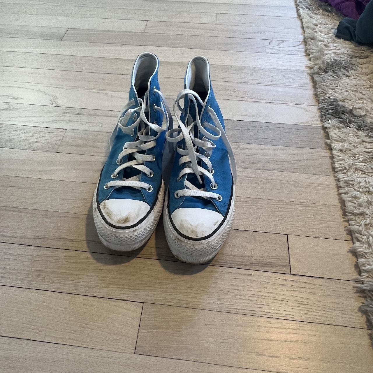 Blue Converse sneakers (will clean before shipping) - Depop