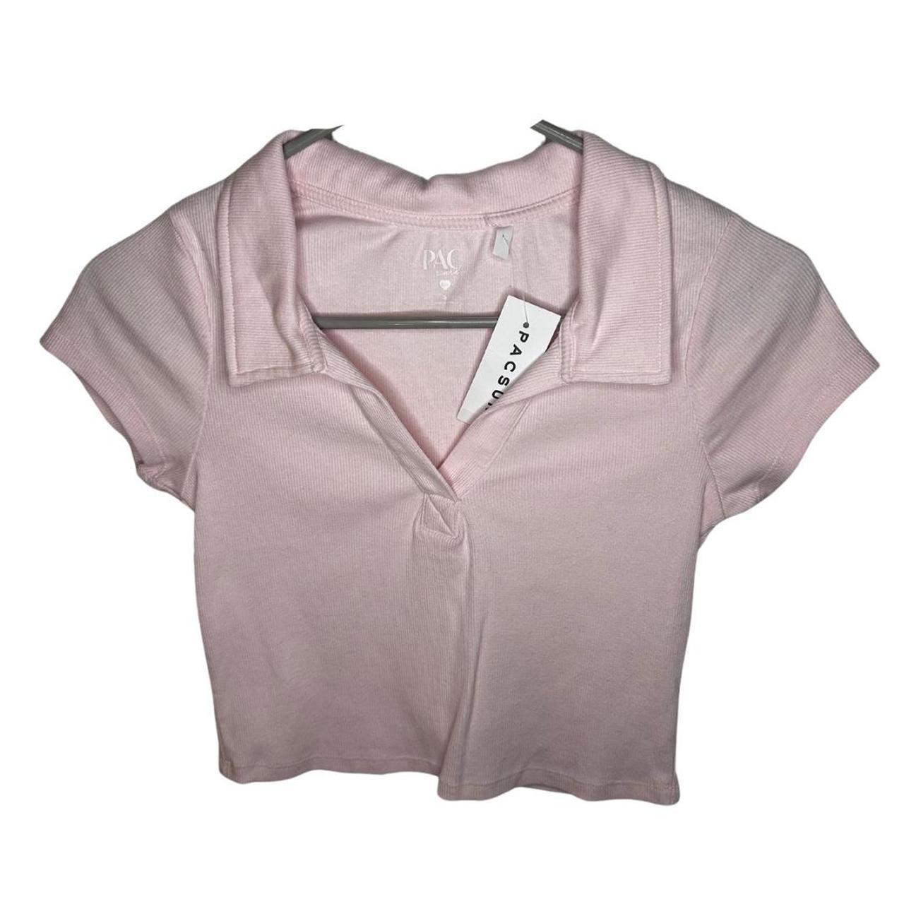 cute little pink pacsun collared crop top 💐 Size... - Depop