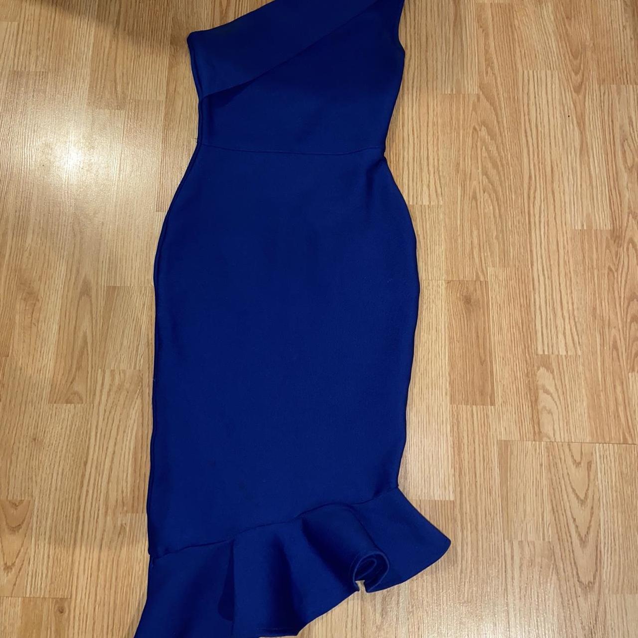 Navy Midi Dress - one shoulder Oh Hello Clothing... - Depop