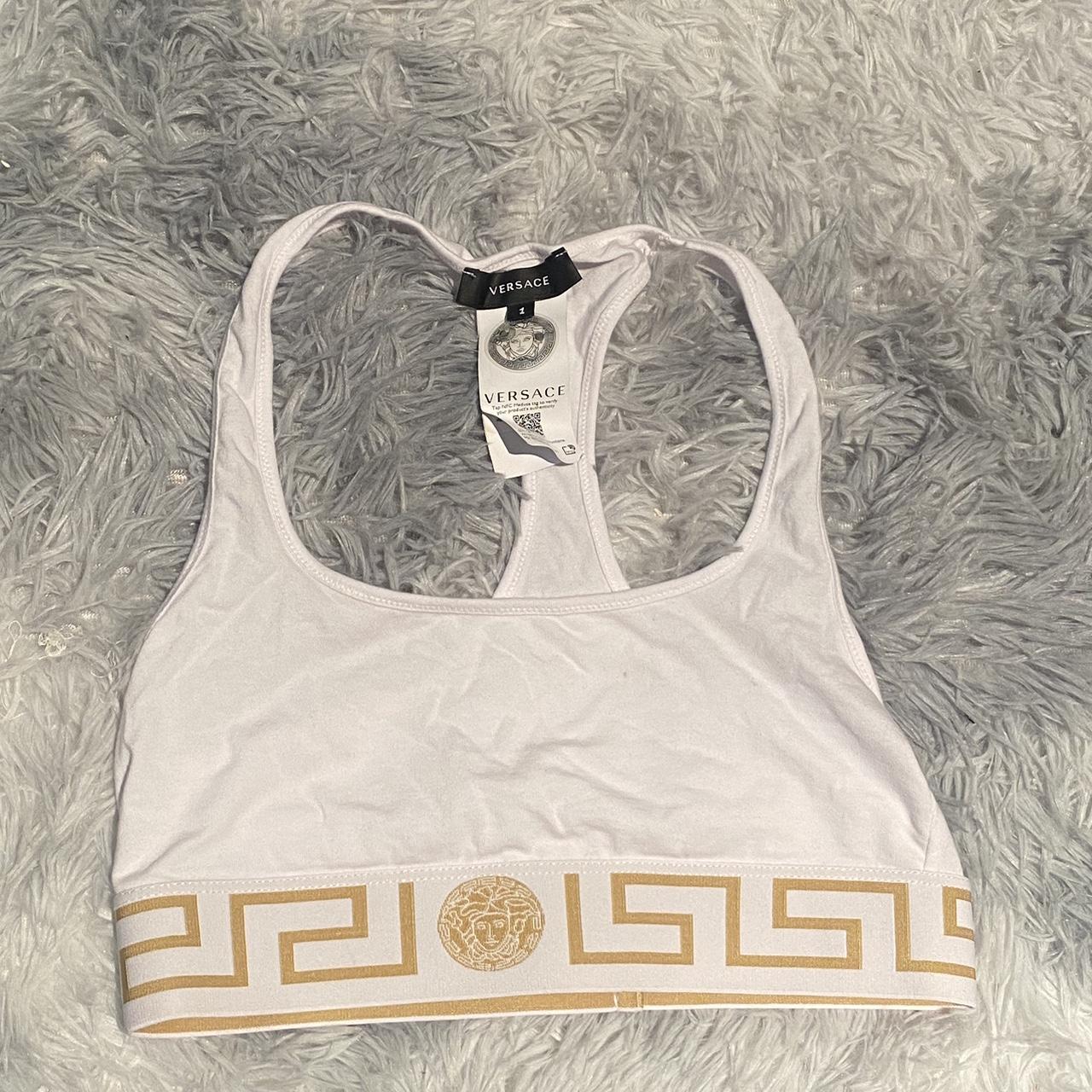 Versace bra top 100% authentic! super cute size 1... - Depop