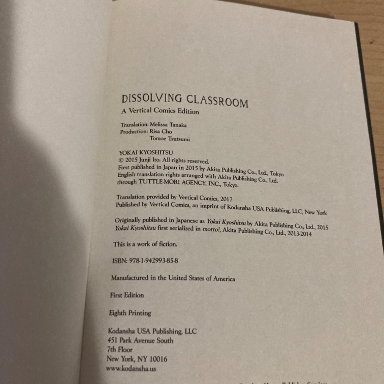 Dissolving classroom by Junji Ito, in perfect condition - Depop