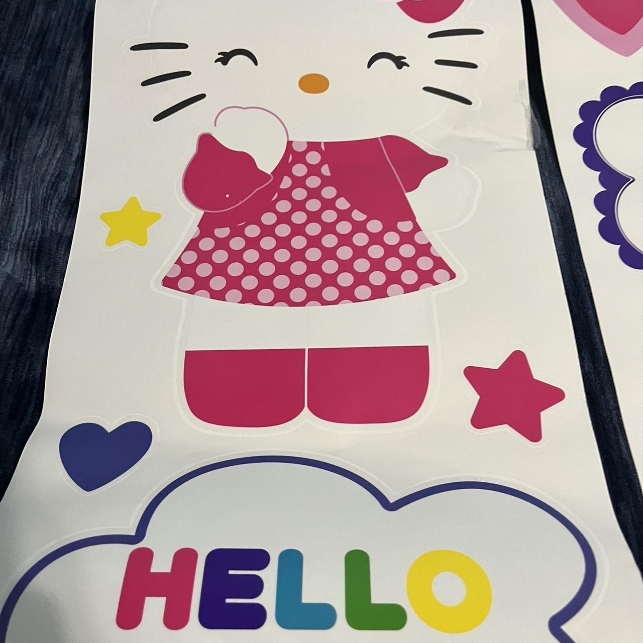 authentic sanrio hello kitty wall stickers features... - Depop