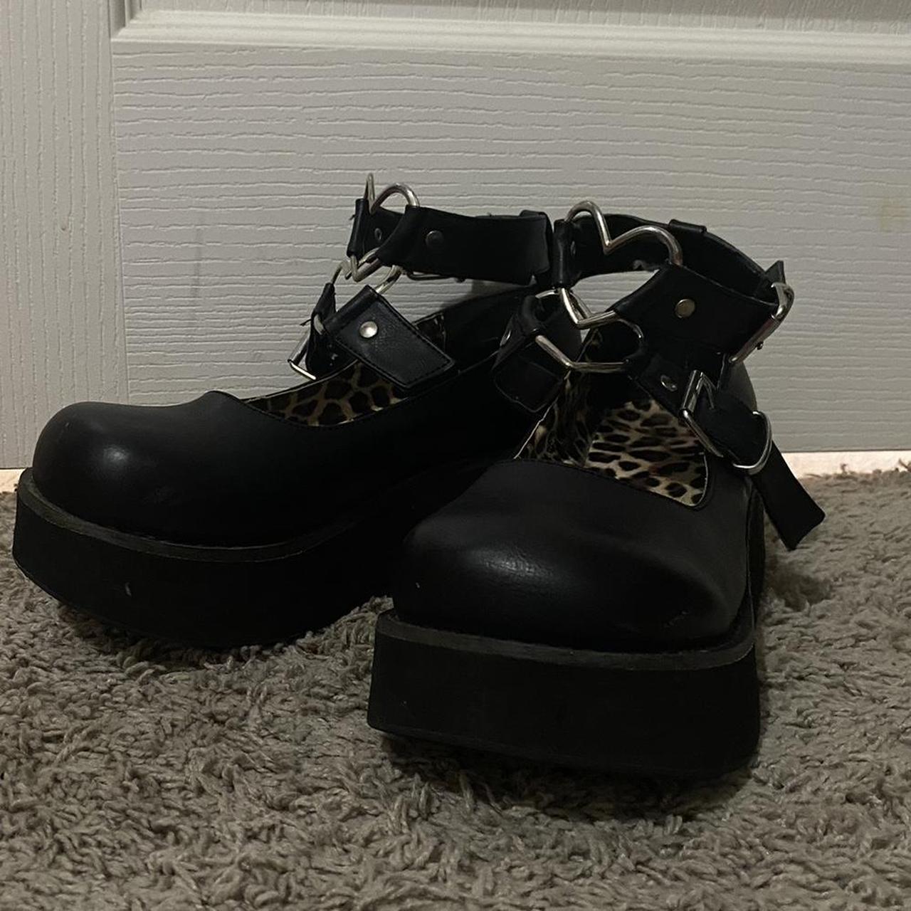 demonia “sprite-02” black vegan leather mary janes... - Depop