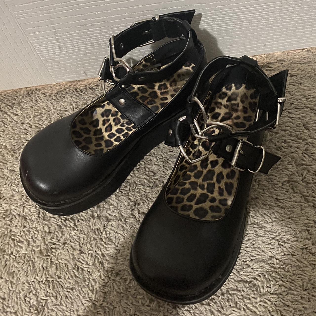 demonia “sprite-02” black vegan leather mary janes... - Depop