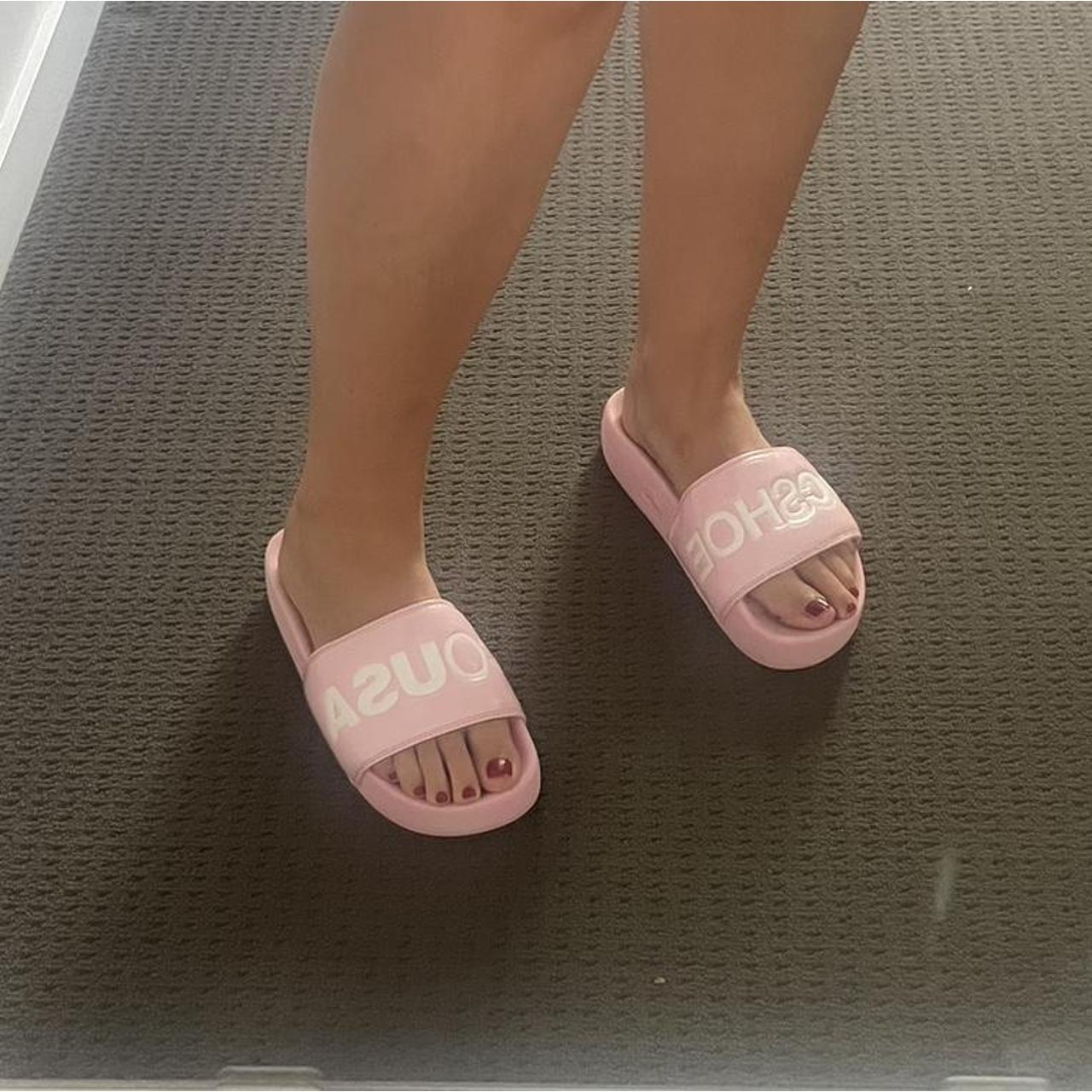 DC SHOE CO pink flatforms Baby pink platform slides... - Depop