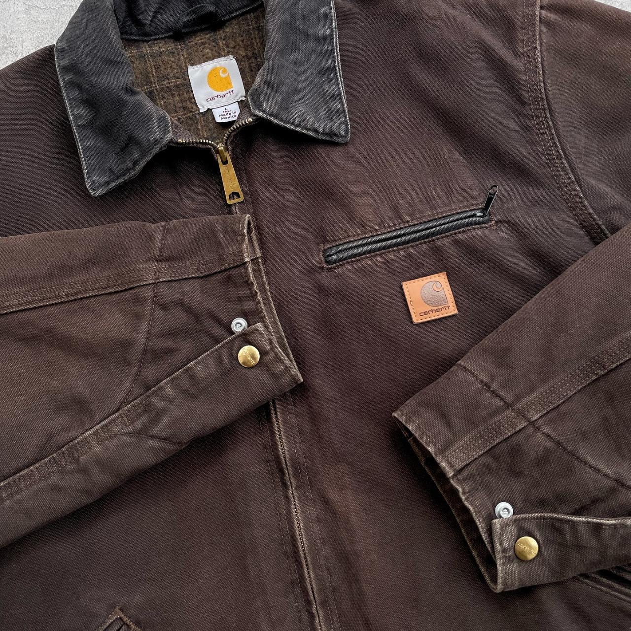 Faded Dark Brown Vintage Carhartt Detroit Jacket J97... - Depop