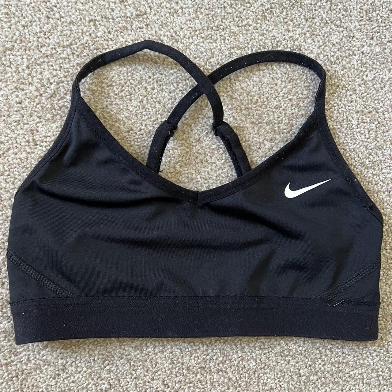 Nike training non padded bra in black, size XS.... - Depop