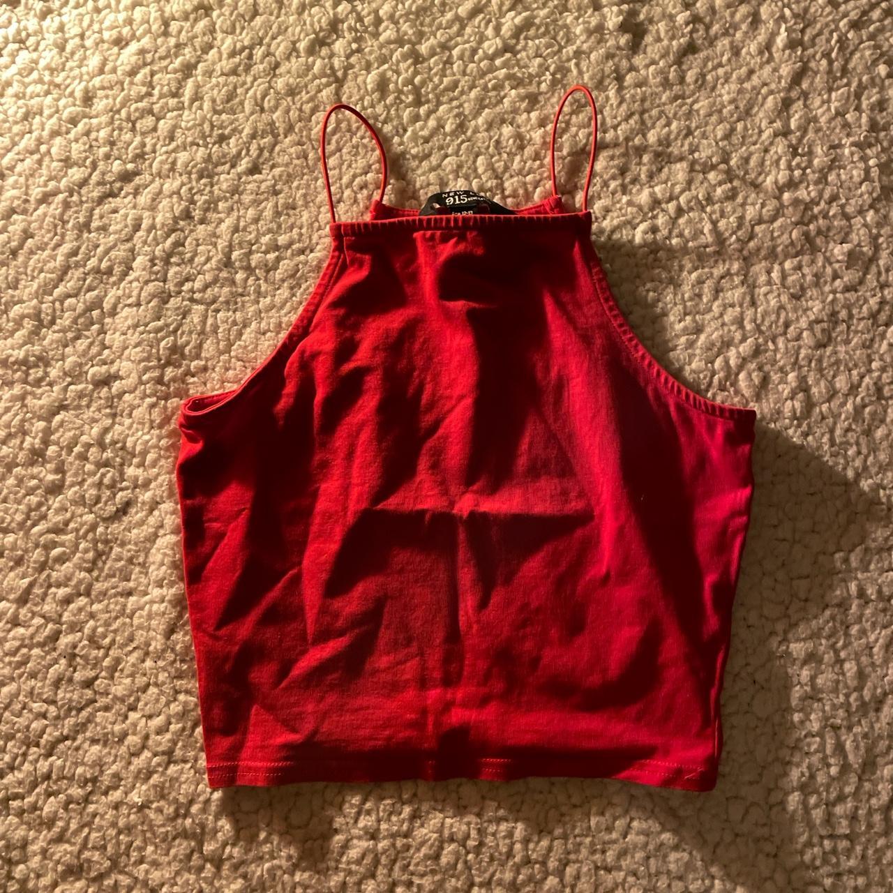 Red new look crop tank top. Good condition, durable,... - Depop