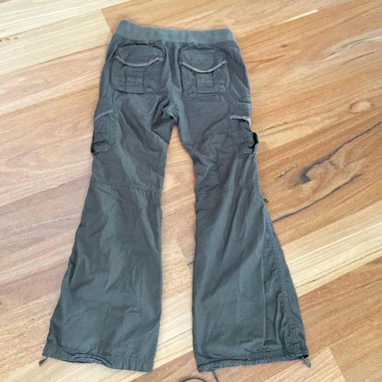 archive goa flared cargo pants 30-34 elastic waist... - Depop