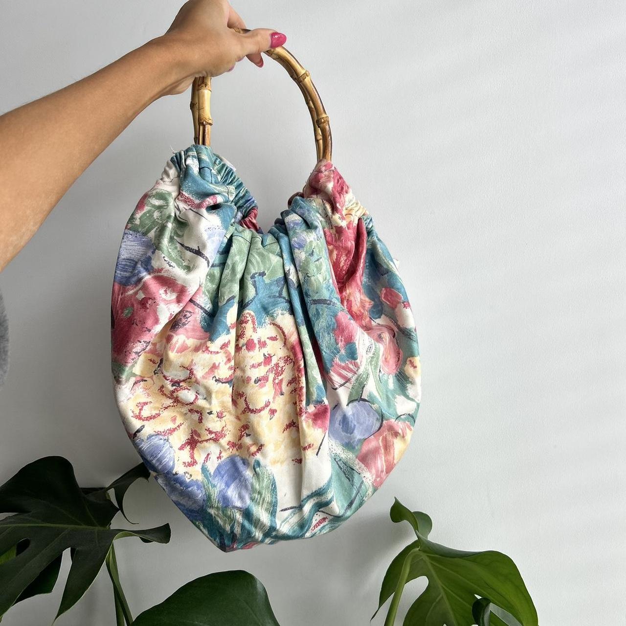Cute vintage floral print flower print bag with... - Depop
